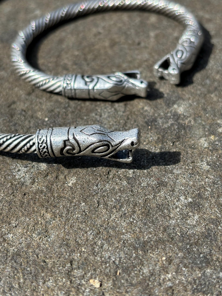 Fenrir Wolf Viking Torque & Arm Ring, Oath Ring, Antique Silver ...