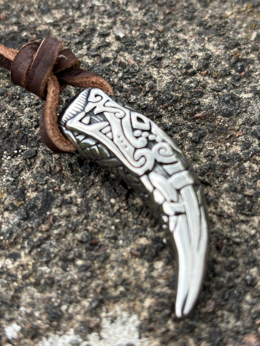 Fenrir’s Tooth Steel Viking Necklace – Bushman Survival